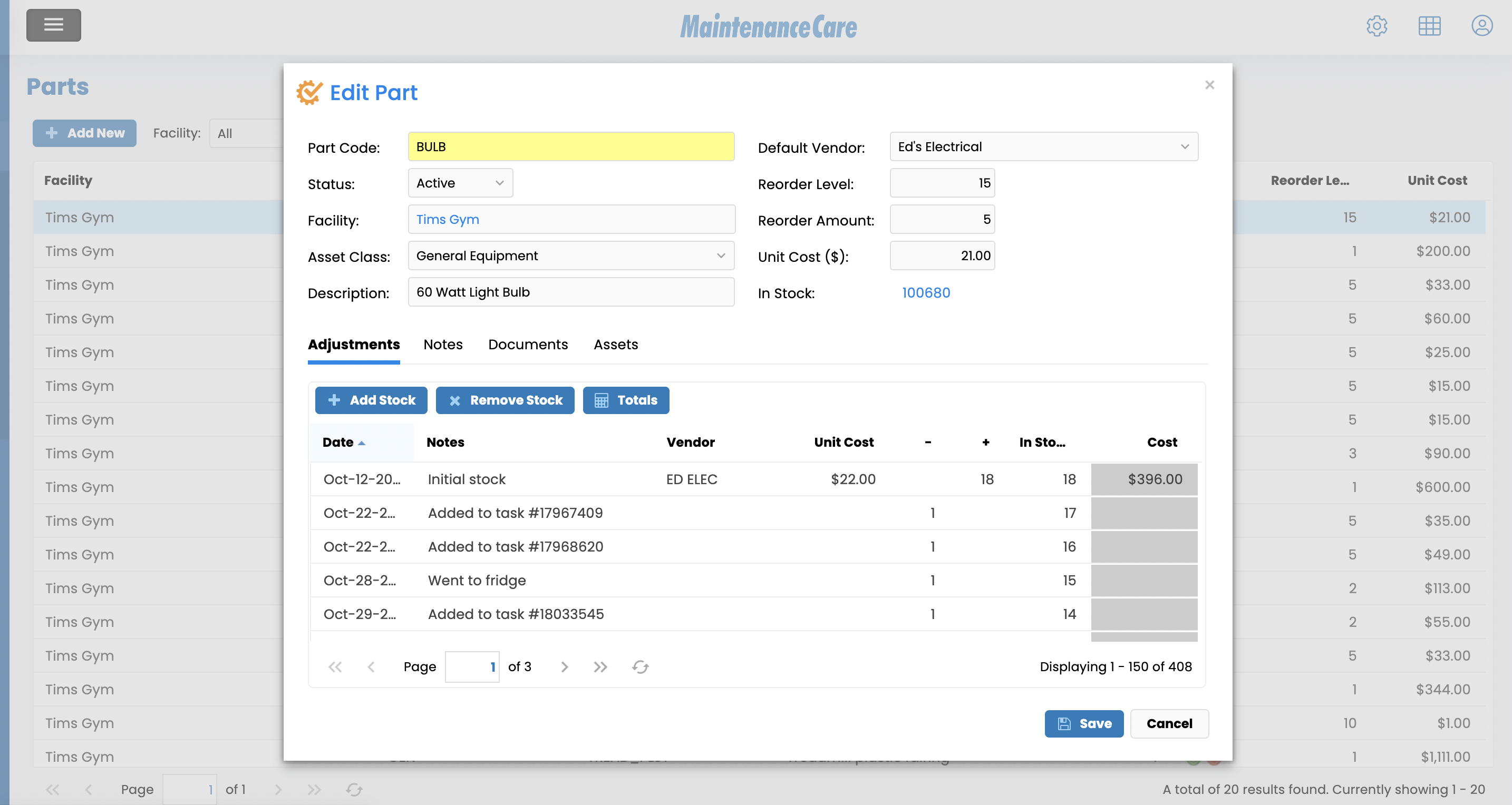 Parts & Inventory Management Software - Maintenance Care