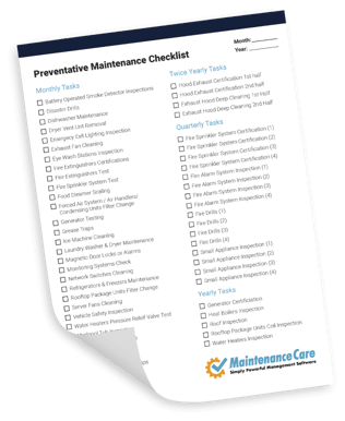 Preventative Maintenance Checklist | Maintenance Care